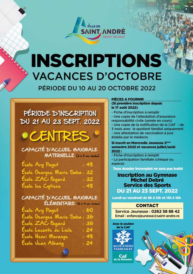 Inscriptions aux Accueils Collectifs de Mineurs du 21 au 23 septembre - Saint-andré
