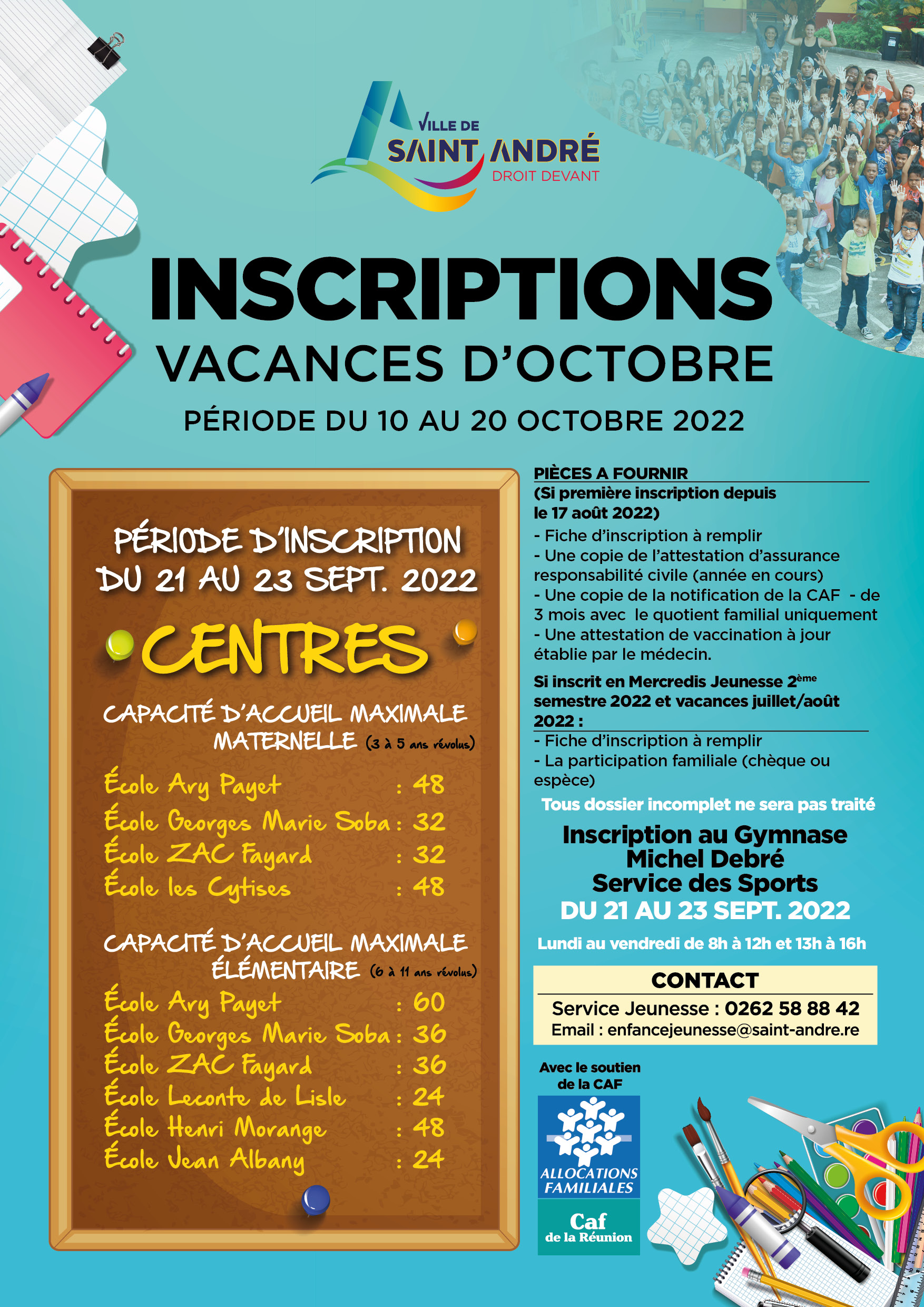 Inscriptions aux Accueils Collectifs de Mineurs du 21 au 23 septembre - Saint-andré